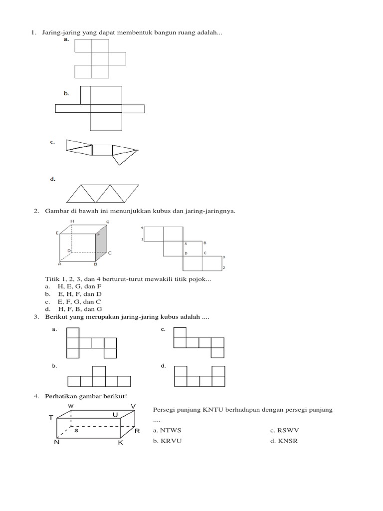 Soal Latihan Bangun Ruang 6A | PDF