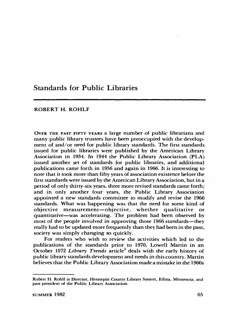 Standards For Public Libraries: Set To | PDF | Standardization | Public ...