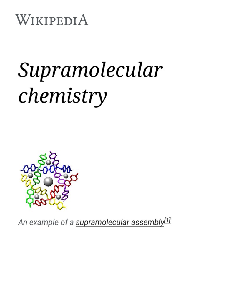 Supramolecular Chemistry | PDF | Supramolecular Chemistry | Materials ...