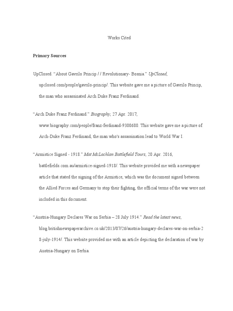Annotated Bibliography | PDF | Treaty Of Versailles | World War I