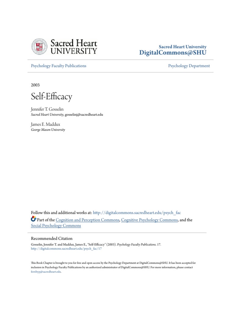 Self Efficacy | PDF | Self Efficacy | Emotional Self Regulation