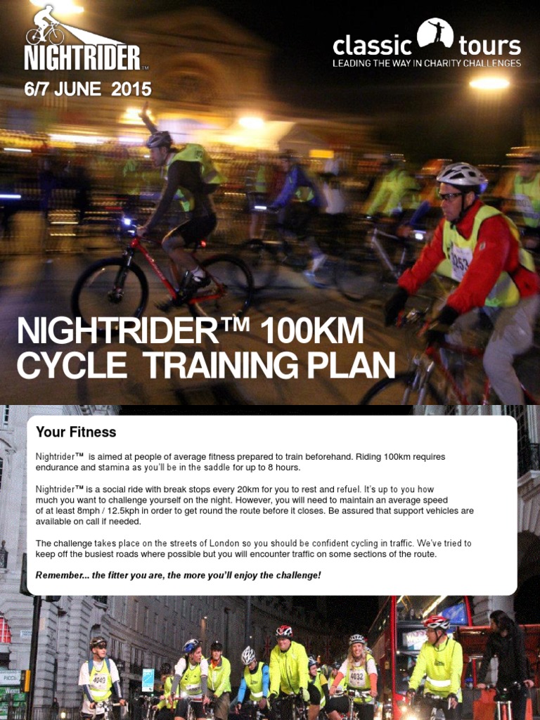 Nightrider 100km Cycle Training Plan | PDF | Adventure Travel | Wheeled ...