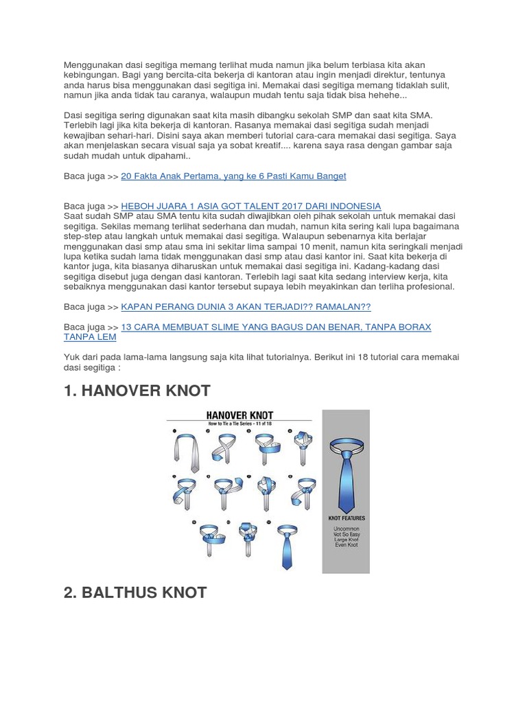 Cara Memakai Dasi | PDF