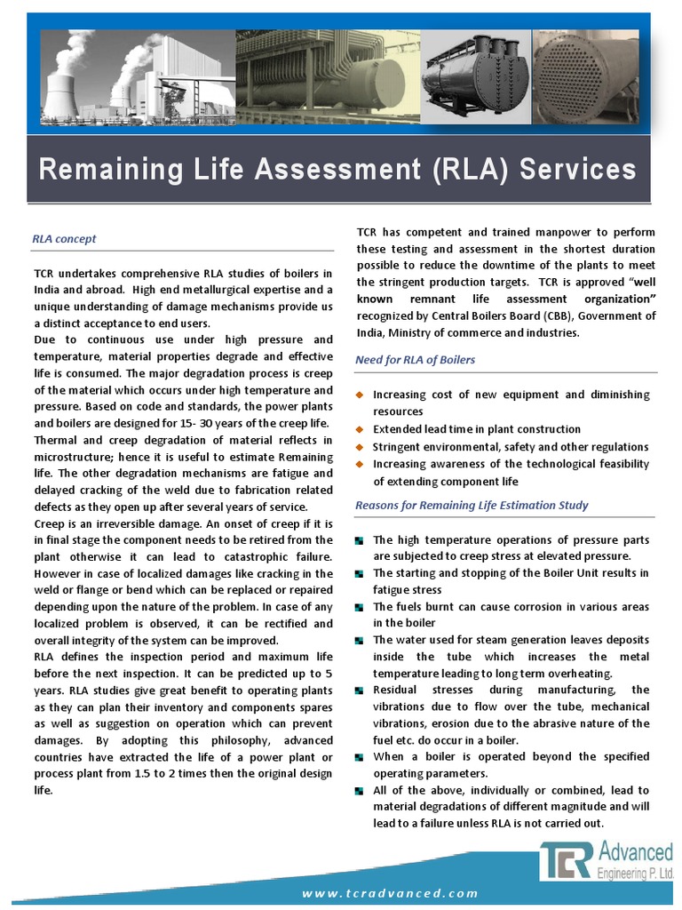 RLA Brochure R1 | PDF | Creep (Deformation) | Boiler