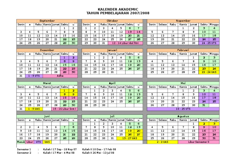 Kalender Akademik 2007/2008 | PDF