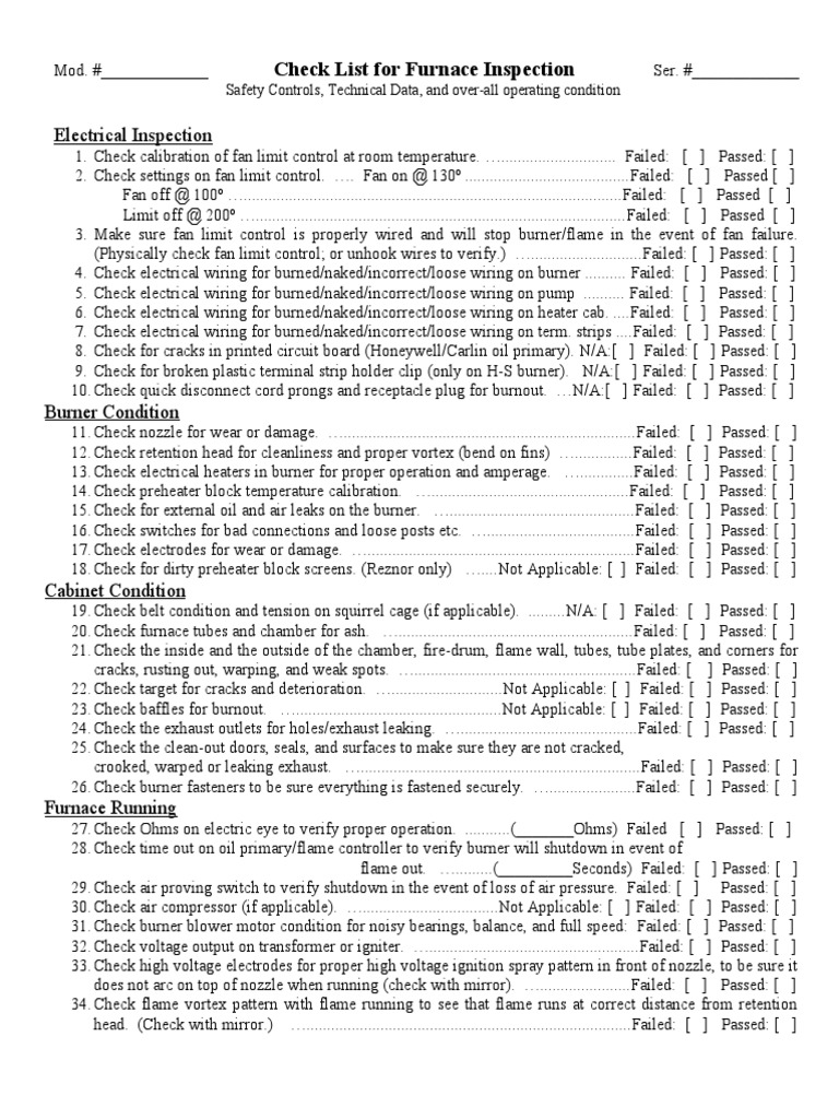 50 Point Checklist | PDF | Chimney | Hvac