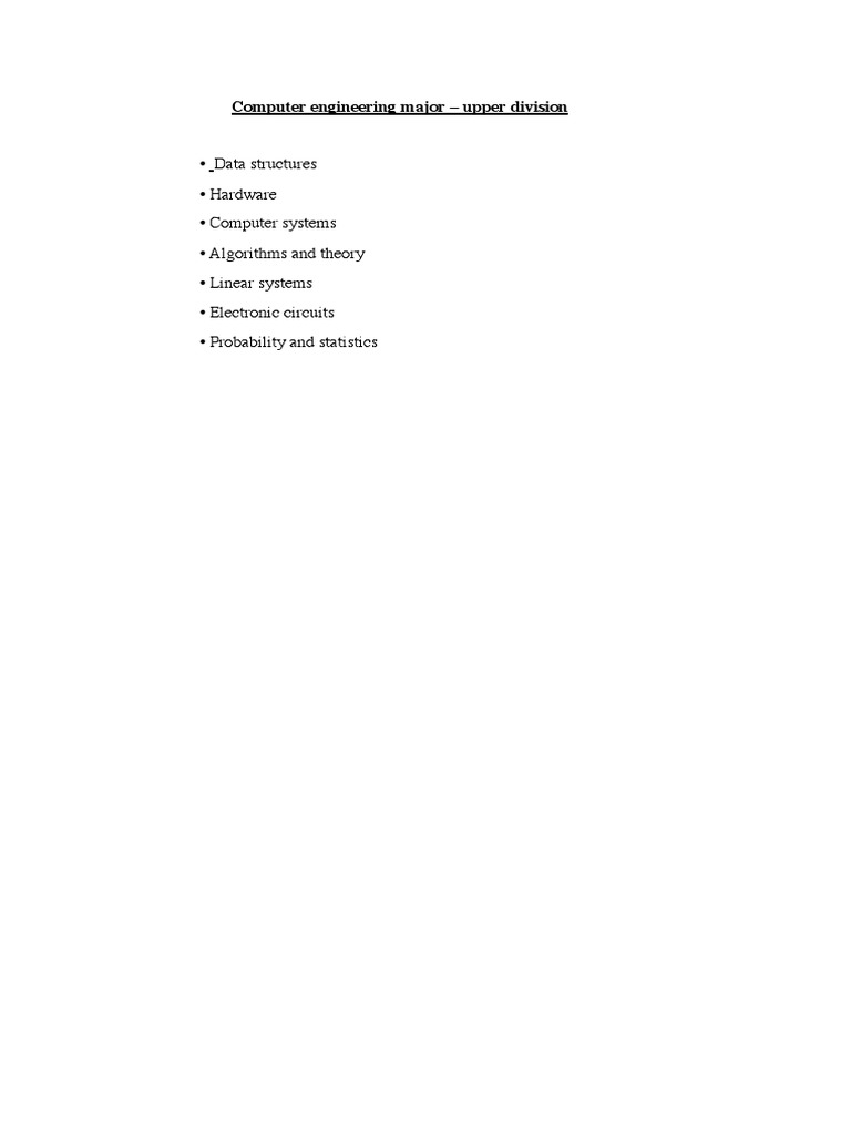 Upper Division Computer Engineering Courses | PDF | Technology ...