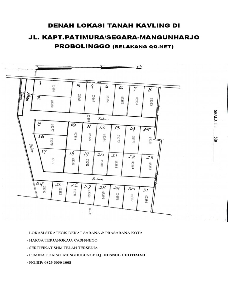 Denah Lokasi Tanah Kavling Di JL | PDF