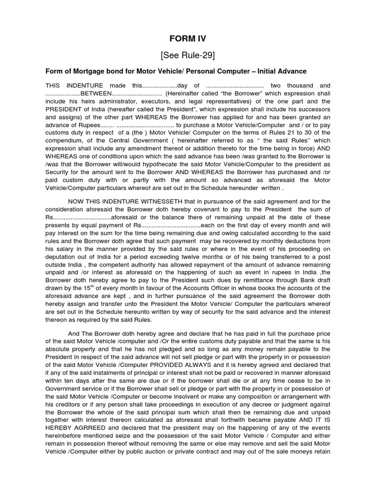 Computer Advance Form IV | PDF | Debtor | Insolvency