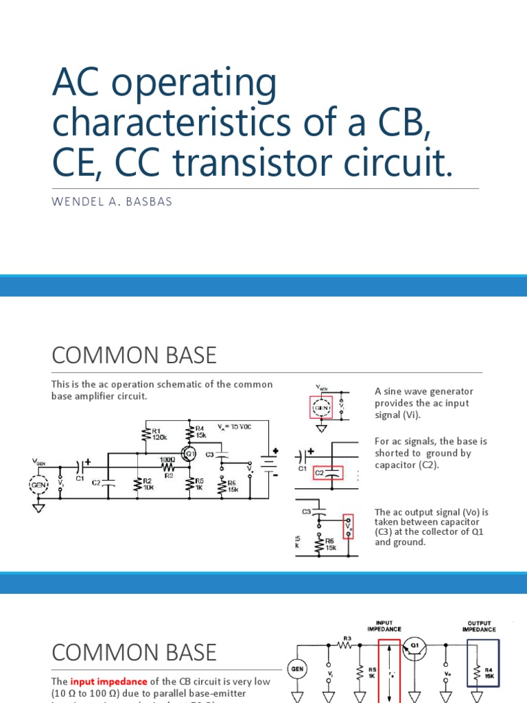 2 AC Operation of CB, CE, CC PDF | PDF | Amplifier | Alternating Current