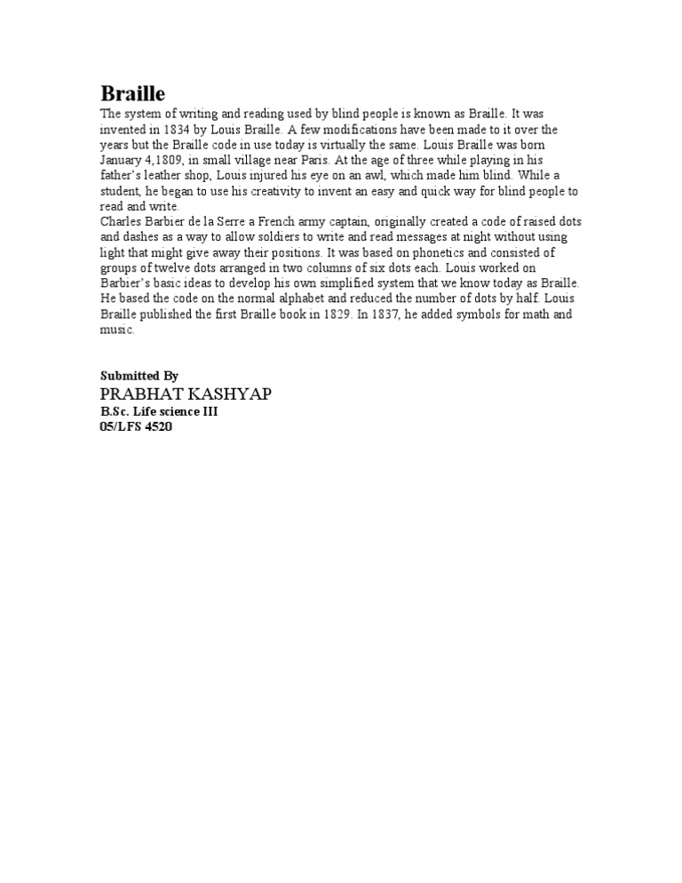 The Invention of Braille: How Louis Braille Developed a Simplified ...