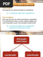 Oracoes Coordenadas e Subordinadas 9ano | PDF | Tipologia linguística | Gramática