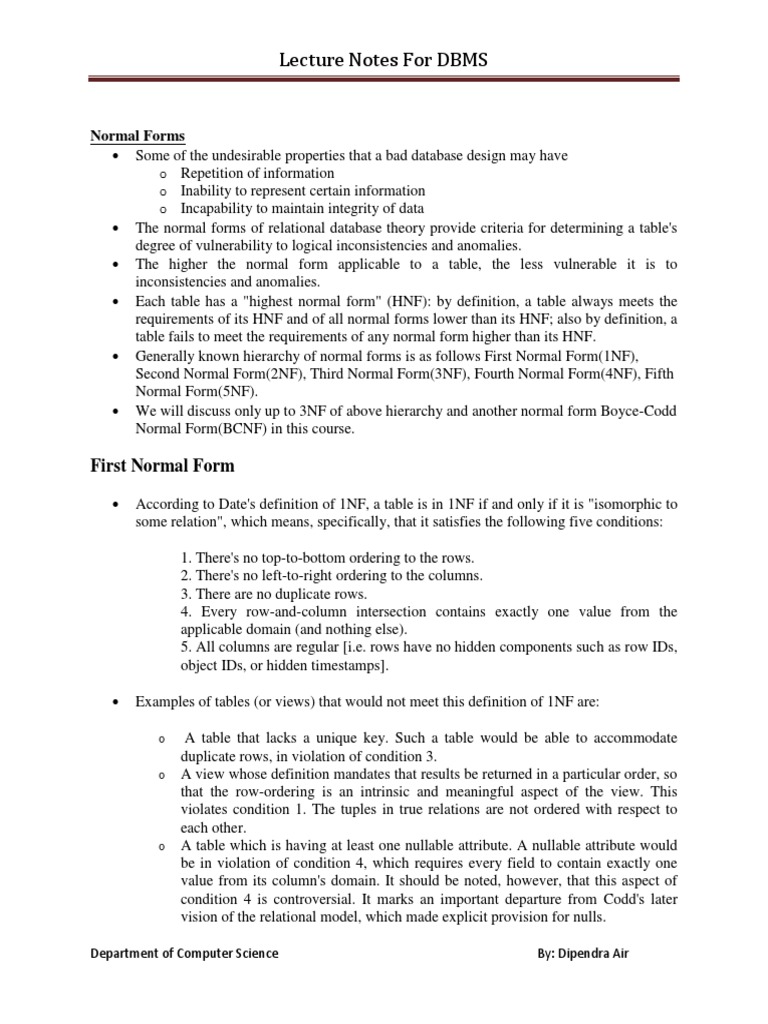 DBMS Normal Forms Guide | PDF | Relational Model | Scientific Modeling