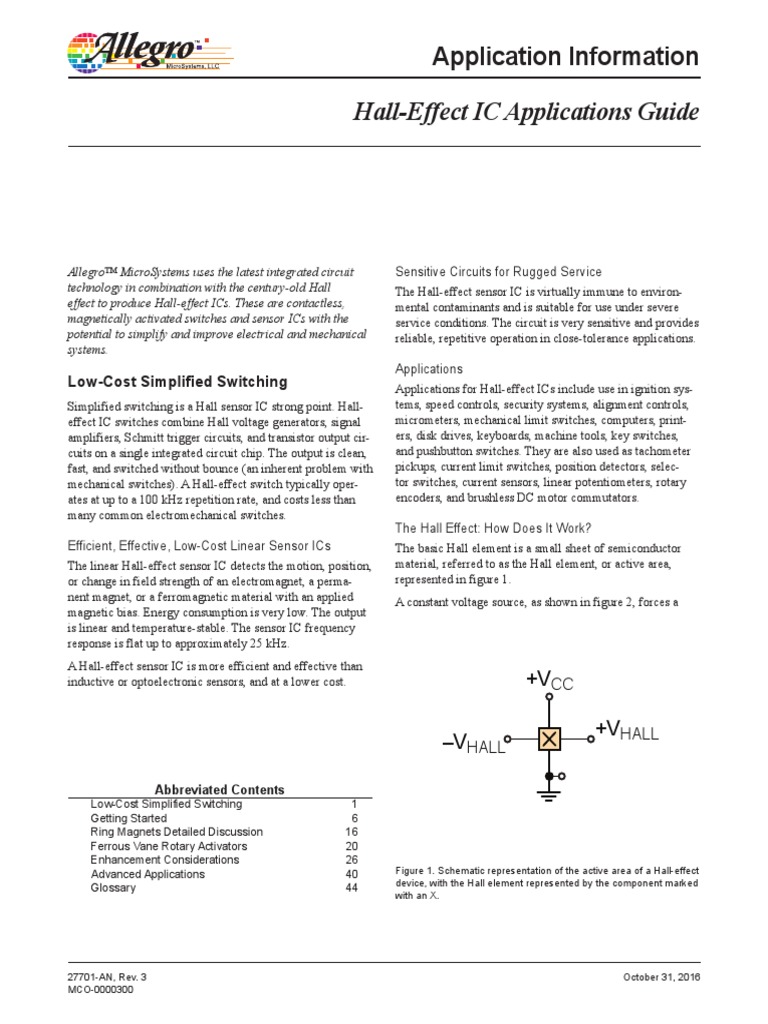 AN27701 Hall Effect IC Application Guide PDF | PDF | Switch | Integrated Circuit