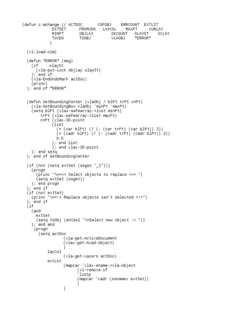 AutoCAD Object Replacement Script | PDF | Functional Programming ...