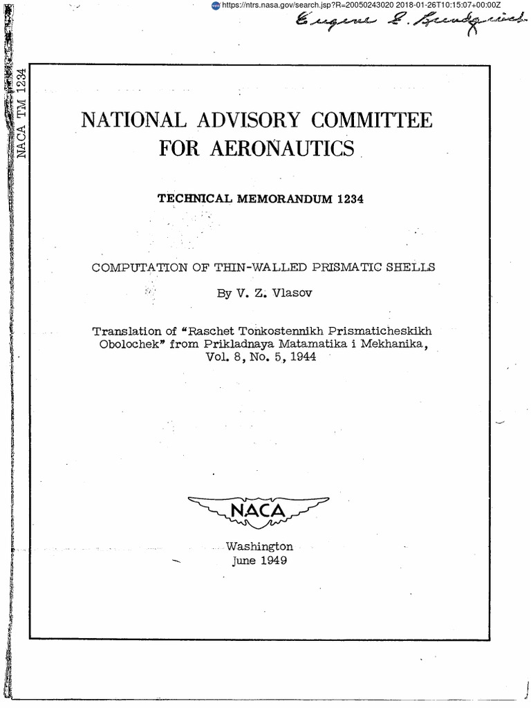 Vlasov Computation of Prismatic SHells | PDF | Bending | Matrix ...