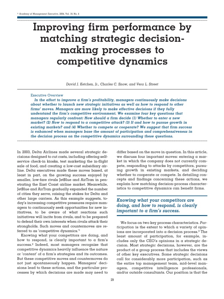 Improving Firm Performance | PDF | Innovation | Competition