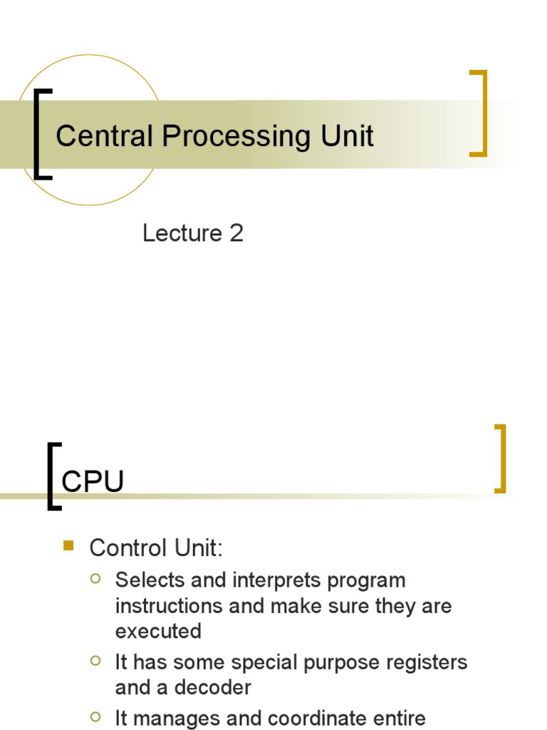 Central Processing Unit | PDF | Random Access Memory | Read Only Memory