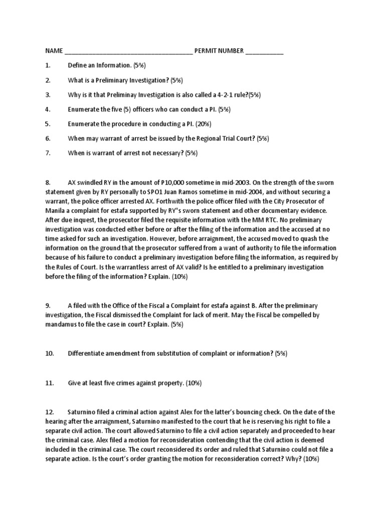 Midterm Exam Crimpro Set 2 | PDF | Arrest | Lawsuit