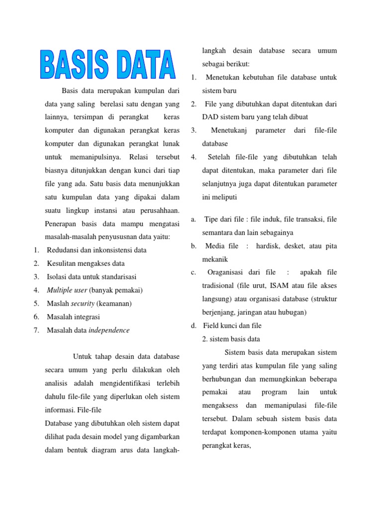 Pengertian Basis Data | PDF