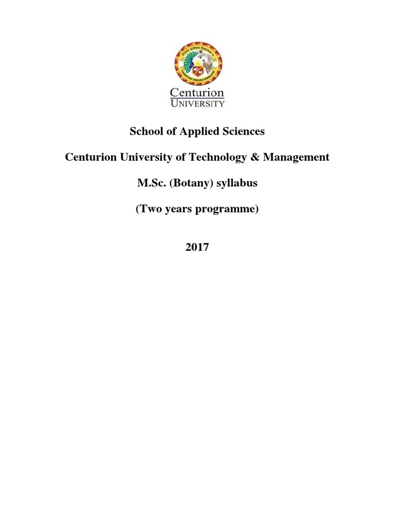 M.Sc. Botany Syllabus of Centuria University | PDF | Molecular Cloning ...