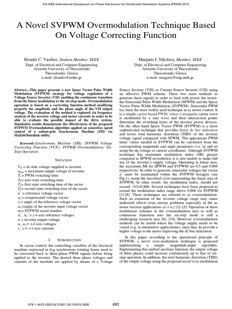 A Novel SVPWM Overmodulation Technique Based On Voltage Correcting ...