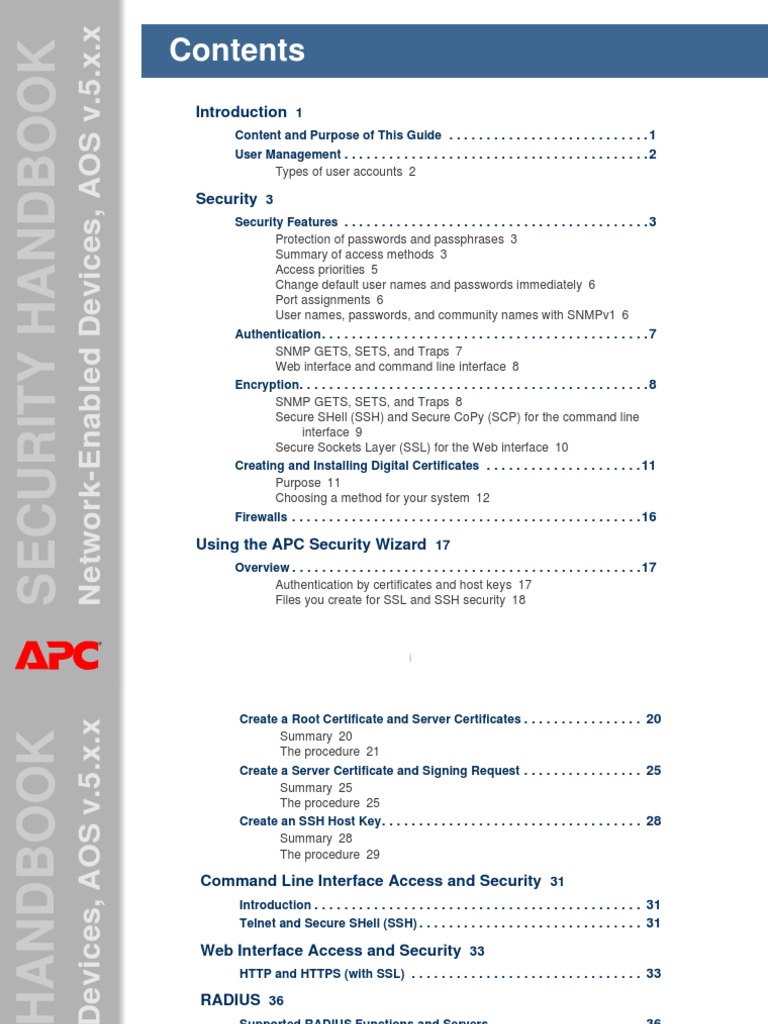 Security Handbook: Network-Enabled Devices, Firmware Version 5.x - 990-3405-En | PDF | Secure ...