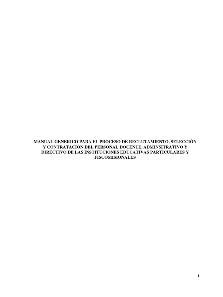 Manual Generico | PDF | Gestión de recursos humanos | Reclutamiento