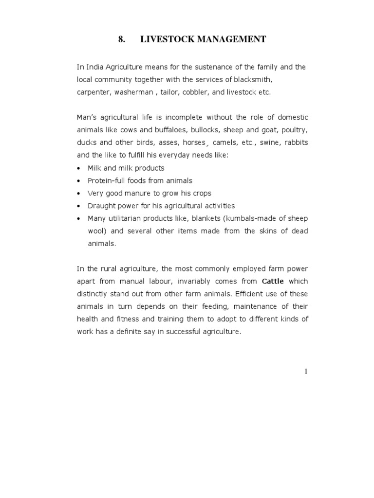 08 Livestock Management | PDF | Livestock | Cattle