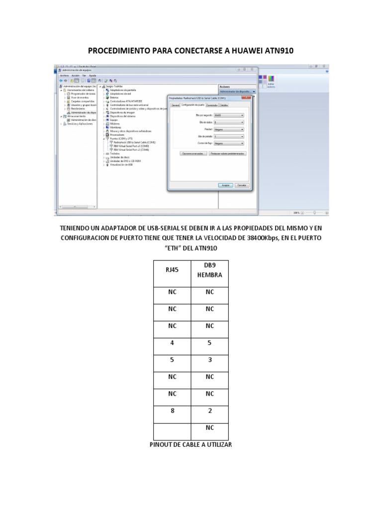 Procedimiento para Conectarse A Huawei Atn910 | PDF