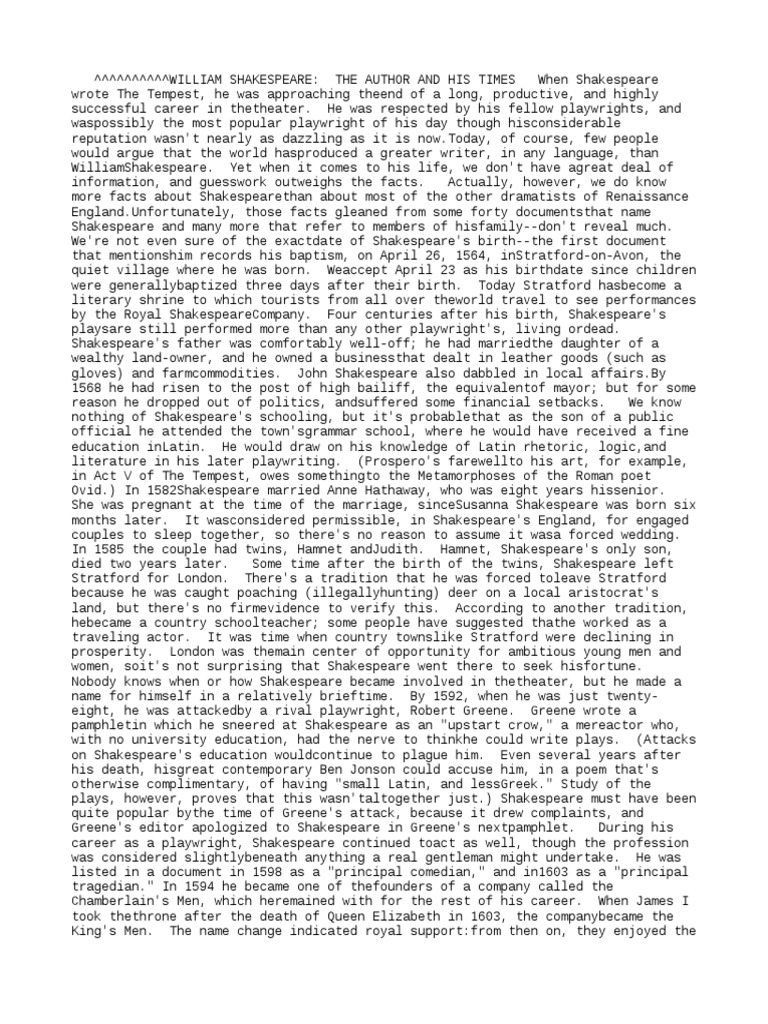 Cliff, Notes - The Tempest | PDF | The Tempest | William Shakespeare