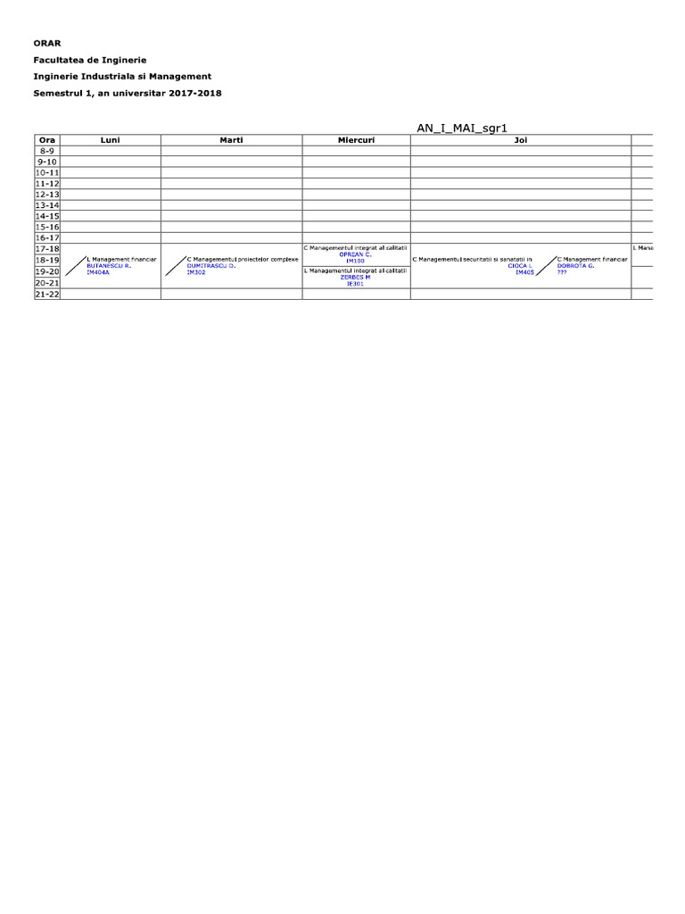 Print Orar | PDF