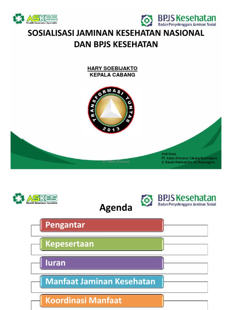 Materi Sosialisasi JKN Dan Bpjs Kesehatan Bps PDF | PDF