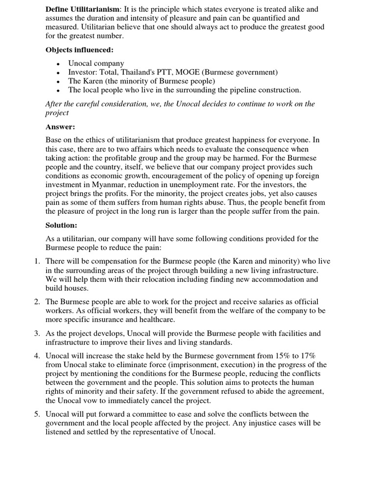 Unocal | Download Free PDF | Myanmar | Utilitarianism