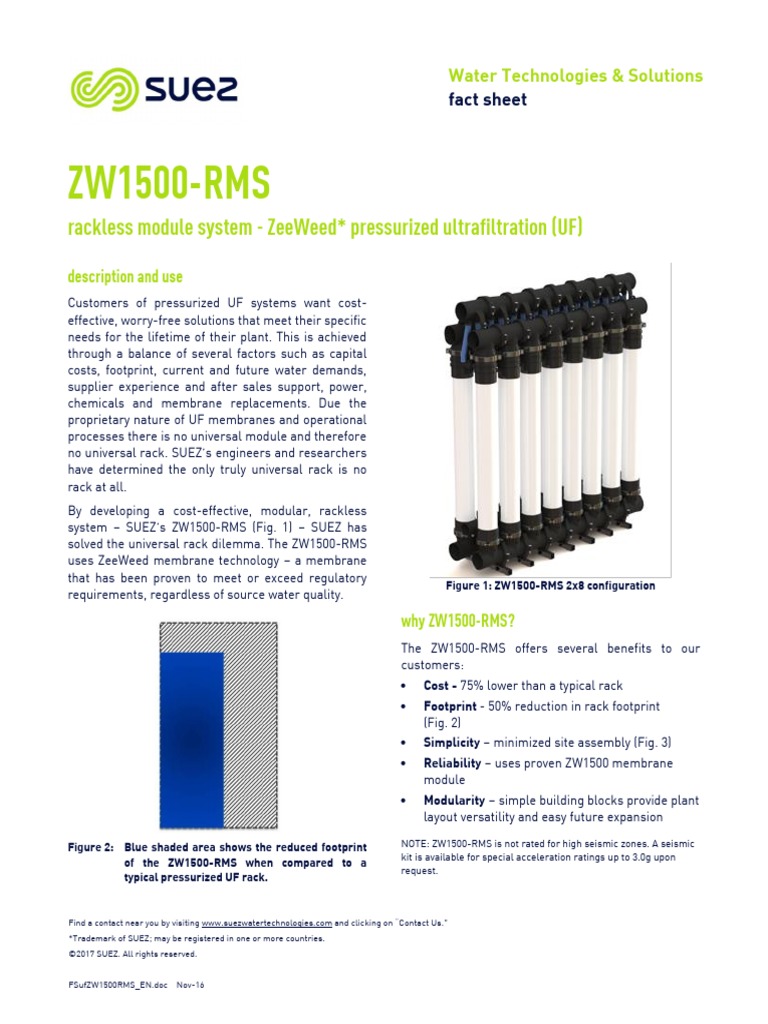 Suez Zeeweed | PDF | Membrane | Environmental Technology