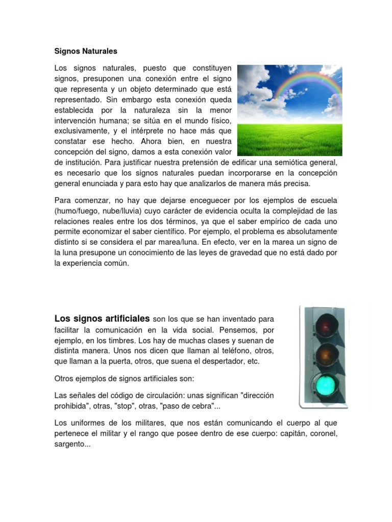 Signos Naturales y Artificiales | PDF