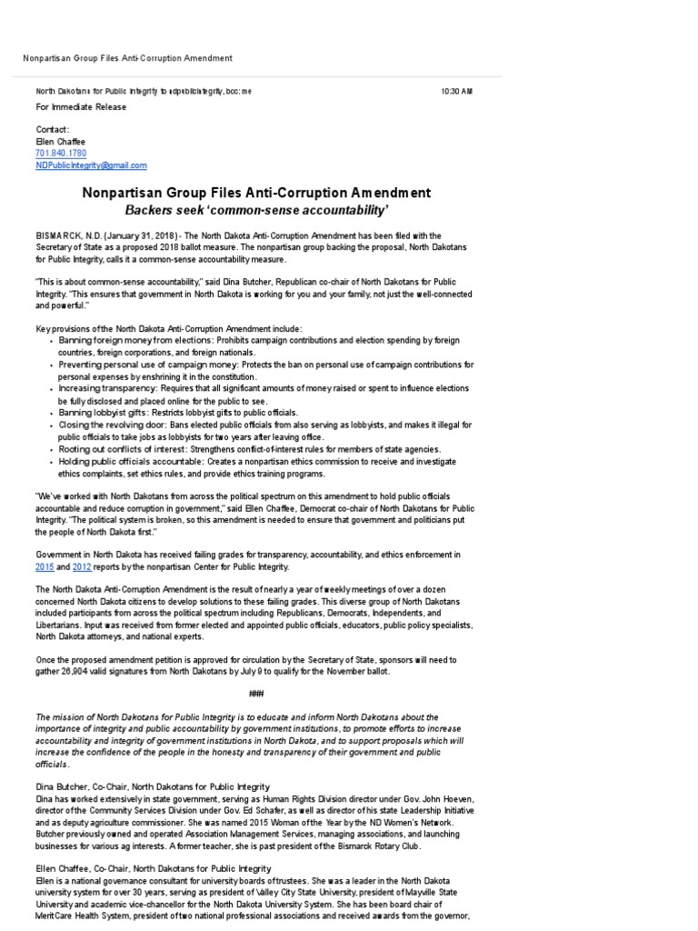 Ellen Chaffee | Download Free PDF | North Dakota | Conflict Of Interest