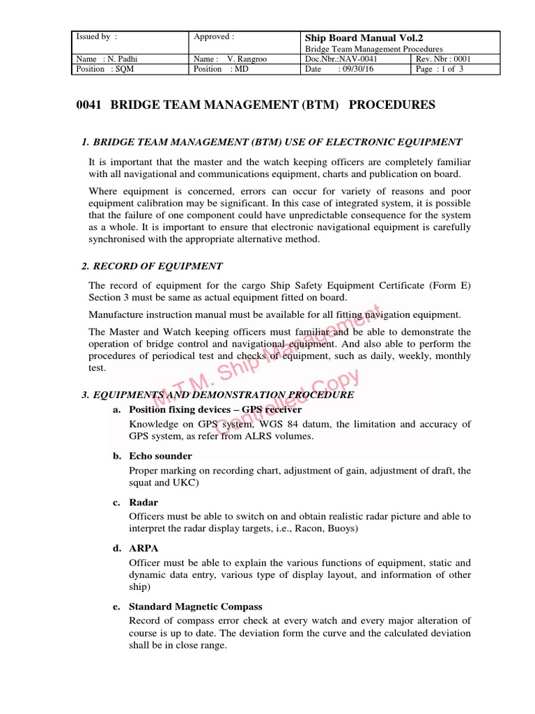 Bridge Team Management | Navigation | Compass