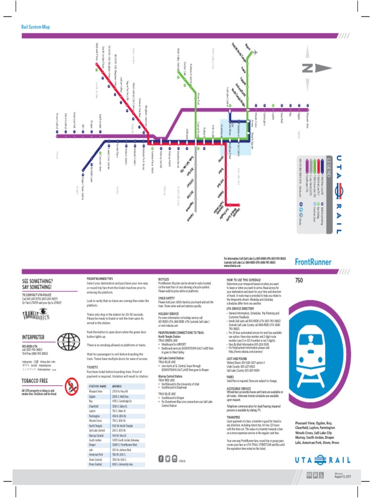 Frontrunner: Rail System Map | PDF | Passenger Rail Transport | Utah