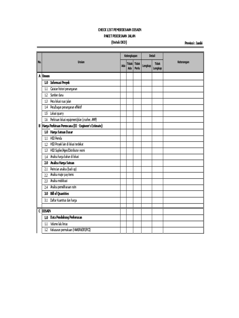 Daftar Simak Pelaksanaan Dan Perencanaan Up Load | PDF