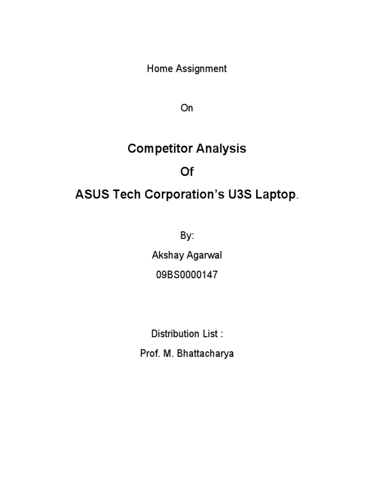 ASUS Competitor Analysis of Lenovo Ideapad 330 vs ASUS U3S Laptop | PDF ...