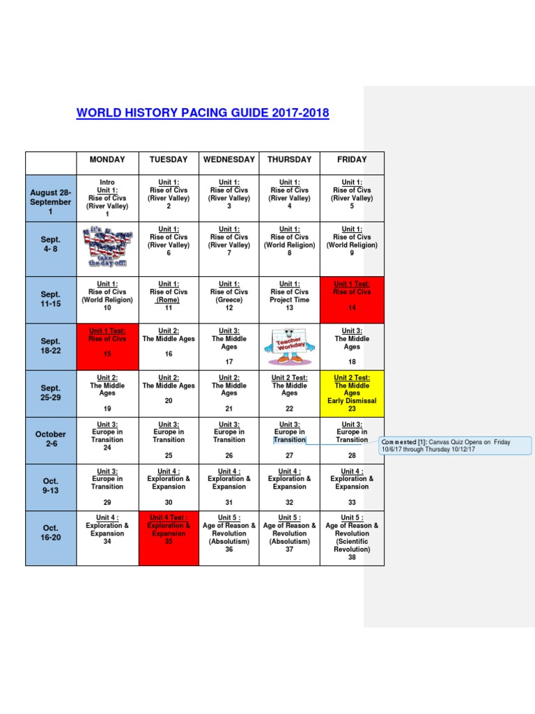 World History Pacing Guide 2017-2018 | PDF | Age Of Enlightenment ...