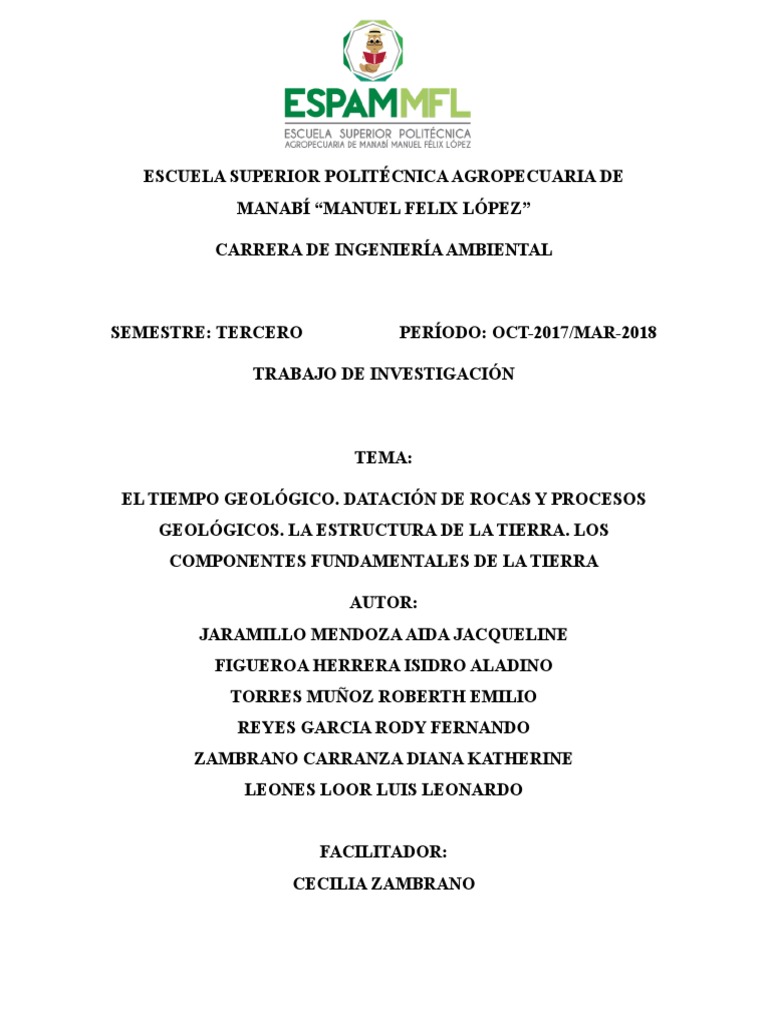 Datacion de Rocas e Introduccion | PDF | Corteza (Geología) | Tierra