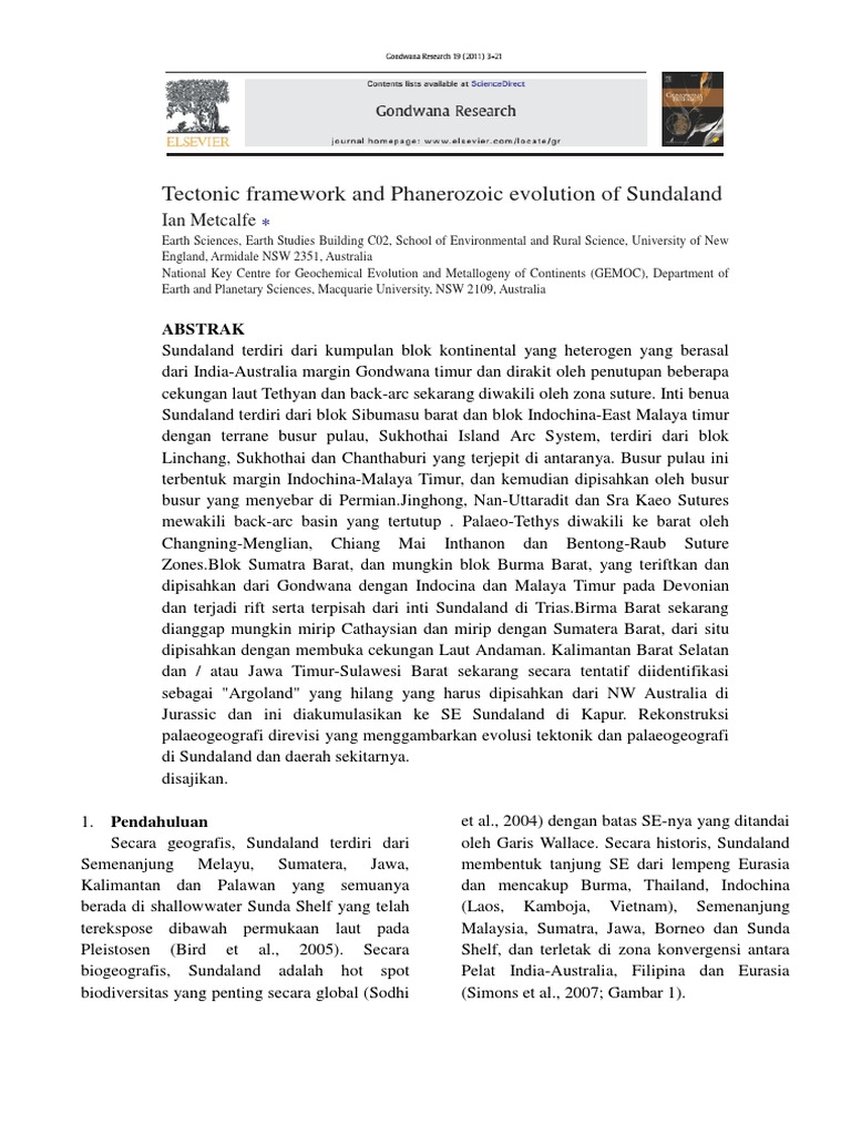 Indonesian Tectonic Framework And Phanerozoic Evolution Of Sundaland