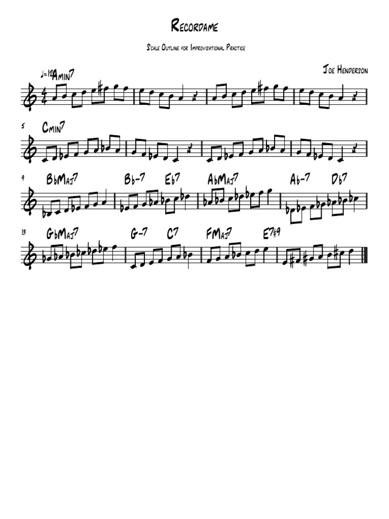 Recordame Scale Outline For Improvisation | PDF