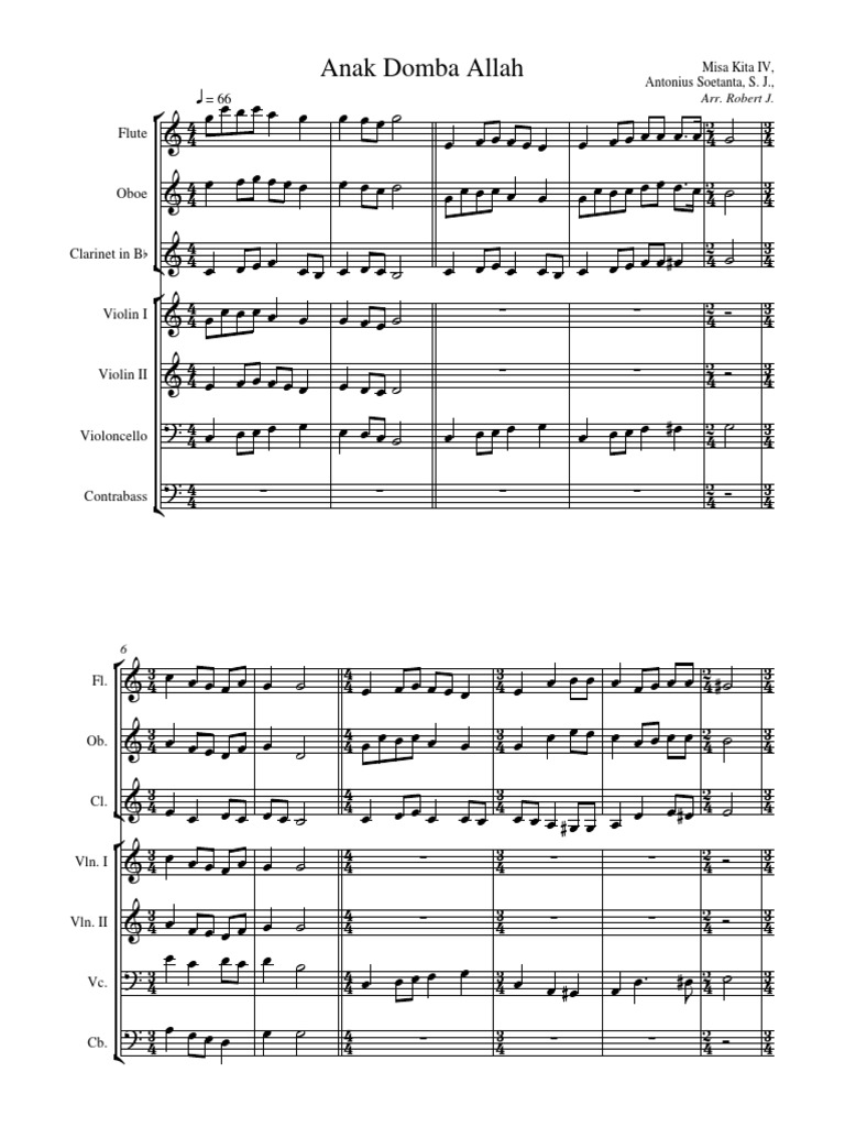 Misa Kita IV Anak Domba Allah Full Score PDF | PDF