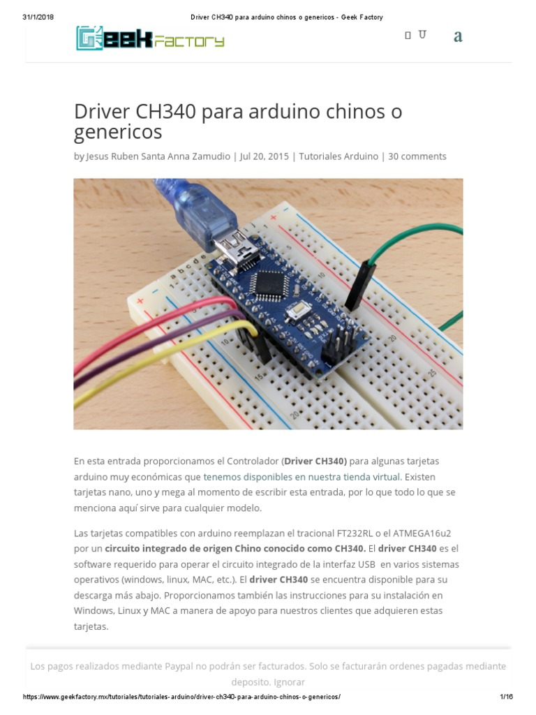 Driver CH340 para Arduino Chinos | PDF | Arduino | Macintosh
