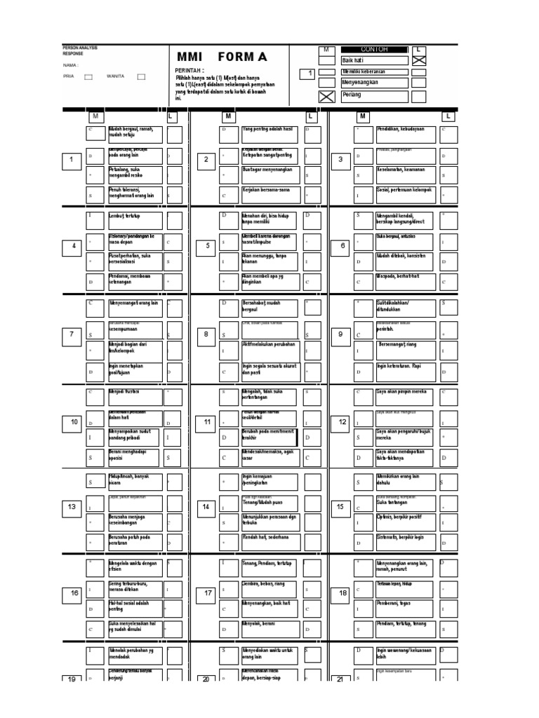 Mmi Form A Kunci | PDF