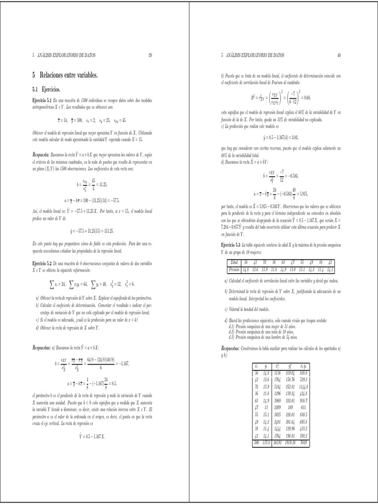 Soluciones Ejercicios Tema5 Aed | PDF | Regresión lineal | Coeficiente de determinación