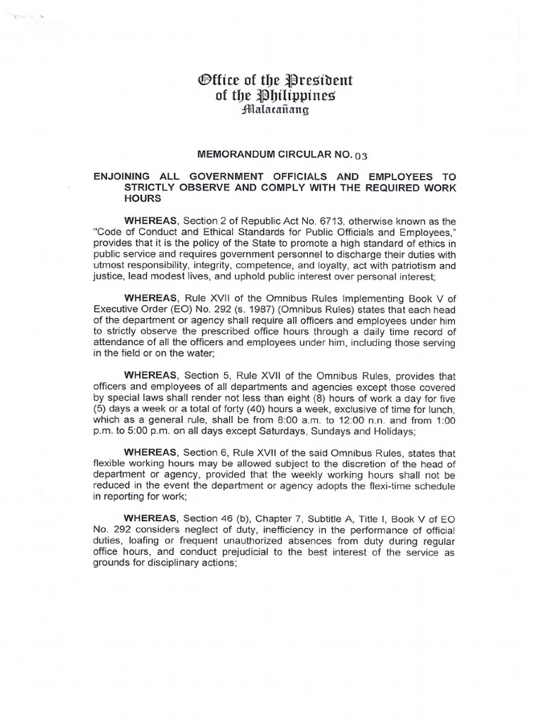 Memorandum Circular No. 03 PDF | PDF